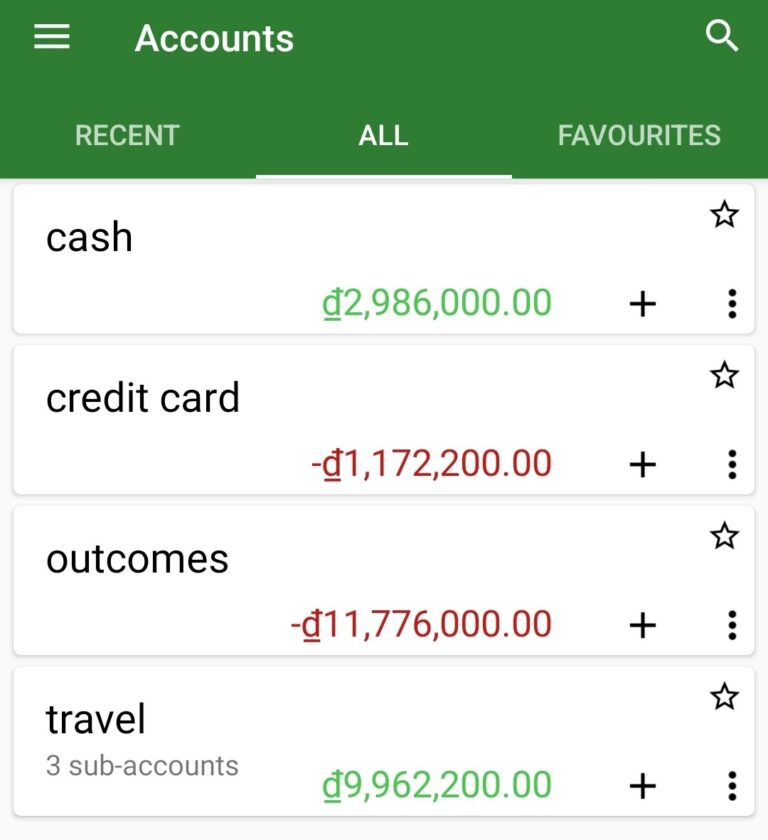 安卓上的记账软件：Gnucash Pocket