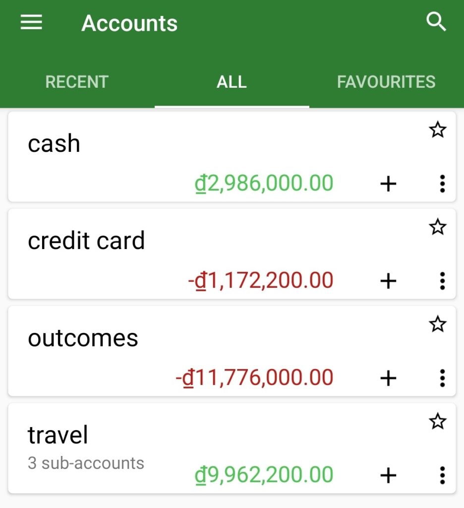 安卓上的记账软件：Gnucash Pocket